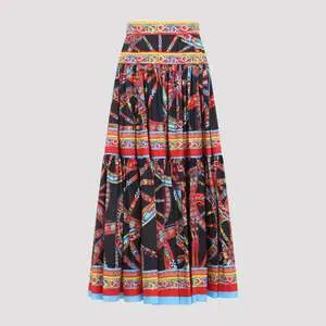 Dolce & Gabbana Printed Cotton Midi Skirt