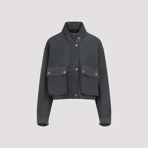 Prada Recycled Polyamide Bomber Jacket - Grey