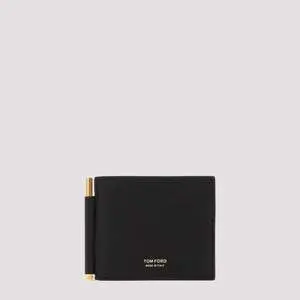 TOM FORD T Line Money Clip Wallet For In Calf Leather - Black