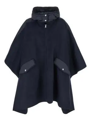 Moncler Long-season Hooded Wool-blend Zip Jacket - Blu