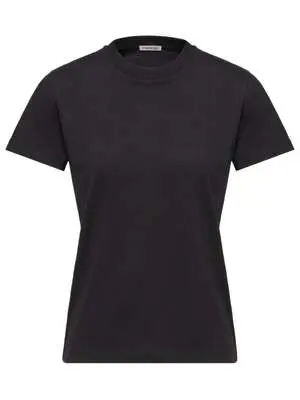 Moncler Ribbed Cotton Jersey Crewneck T-shirt With Embroidered Logo