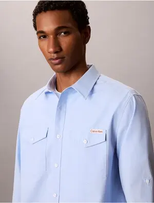 Calvin Klein Utility Washed Poplin Easy Shirt - Windsurfer