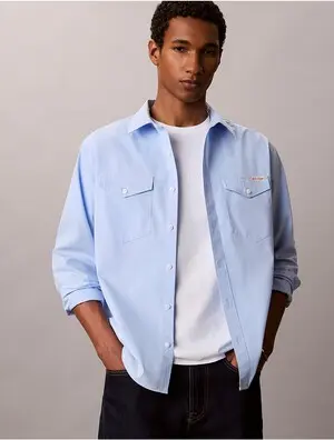 Calvin Klein Utility Washed Poplin Easy Shirt - Windsurfer