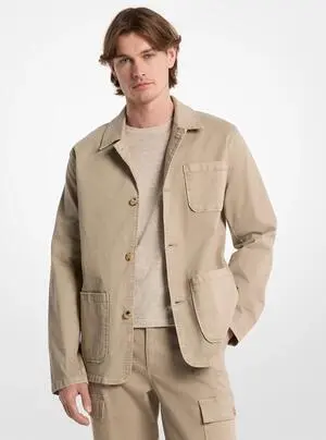 Michael Kors Stretch Cotton Twill Chore Jacket In Size By - Green