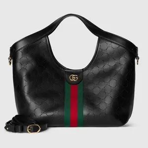 Gucci Giglio Small Tote Bag In Leather - Black