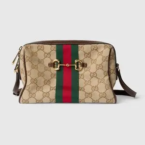 Gucci Horsebit Web Small Camera Bag In Gg Canvas