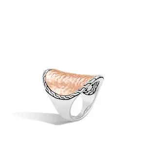 John Hardy Classic Chain Hammered Saddle Ring - Multicolor
