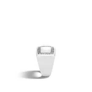 John Hardy Classic Chain Signet Ring With Diamonds