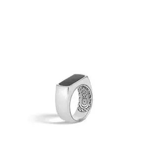 John Hardy Classic Chain Band Ring With Black Onyx - Multicolor