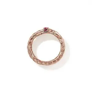 John Hardy Spear Double Wrap Ring, Rose Gemstones