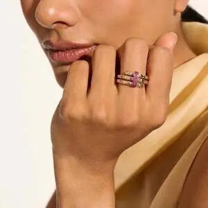 John Hardy Spear Double Wrap Ring, Rose Gemstones