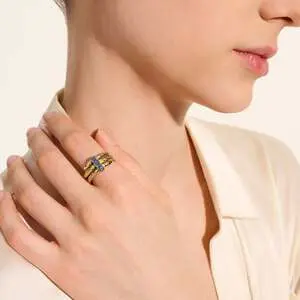 John Hardy Spear Double Wrap Ring Gemstones
