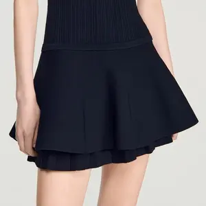 Sandro Mini Knit Dress With Ruffles