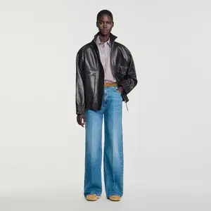 Sandro Oversized Striped Shirt With Rhinestone Embellishments