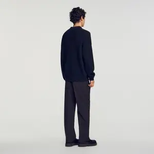Sandro Ribbed Alpaca Polo Shirt