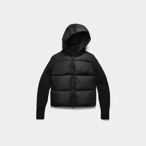 Canada Goose Hybridge Wide Quilt Knit Hoodie - Black