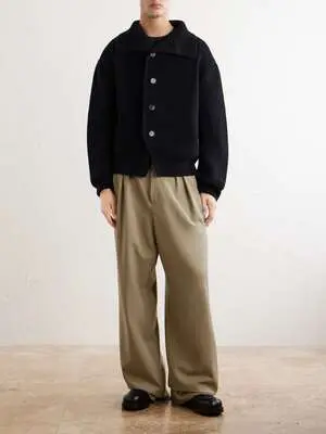 Dries Van Noten Shawl-collar Ribbed Wool Cardigan