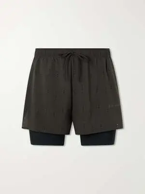 On Paf Zero 2-in-1 Stretch-jersey And Mesh Running Shorts - Black