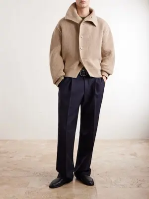 Dries Van Noten Ribbed Wool Cardigan