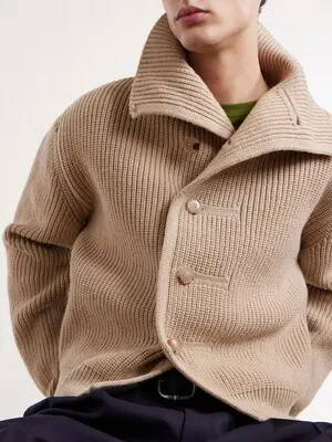 Dries Van Noten Ribbed Wool Cardigan