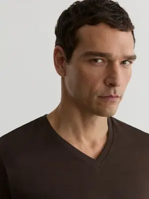 REISS Dayton Cotton V-neck Tailored-fit T-shirt
