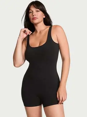 Victoria's Secret Victoria's Secret Smooth Seamless Short Onesie Black