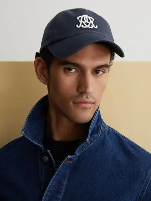 REISS Luzon Monogram-embroidered Baseball Cap