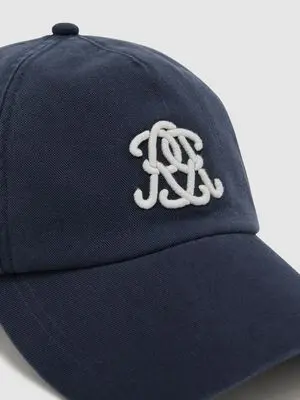 REISS Luzon Monogram-embroidered Baseball Cap