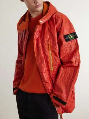 Stone Island Garment-dyed Recycled Crinkled-shell Jacket