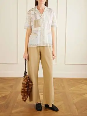 Tory Burch Open Weave Embroidered Satin Espadrilles