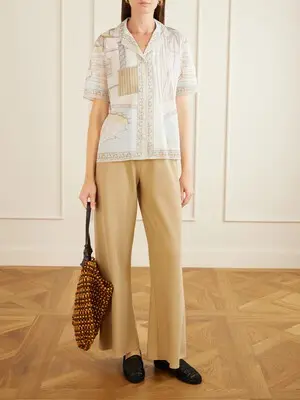 Tory Burch Open Weave Embroidered Satin Espadrilles