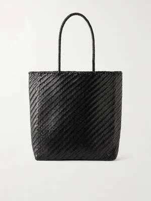 Dragon Diffusion Big Woven Leather Tote Bag - Black
