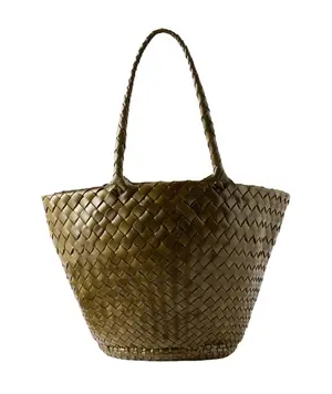 Dragon Diffusion Woven Leather Tote - Green