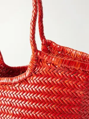 Dragon Diffusion Nantucket Woven Leather Tote - Red