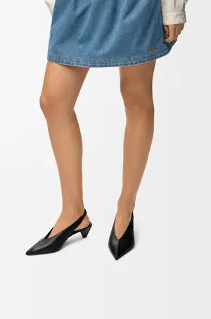 Loewe Origami Cubic Slingback In Lambskin - Black