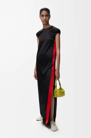 Loewe Dress In Stretch Silk - Black/red