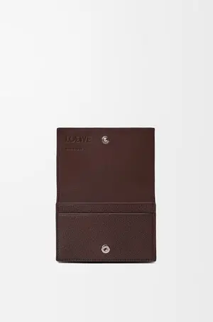 Loewe Puzzle Business Cardholder In Supple Grained Leather Skin - Chocolate