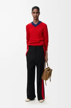 Loewe Sweater In Cotton And Wool Red/blue