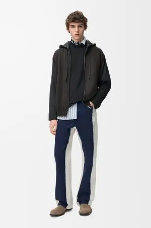 Loewe Zip-up Hoodie In Cotton - Dark Grey