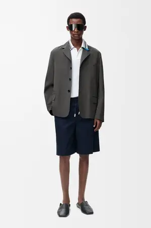 Loewe Drawstring Shorts In Cotton - Dark Navy