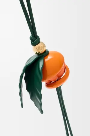 Loewe Peeling Charm In Brass And Leather - Orange