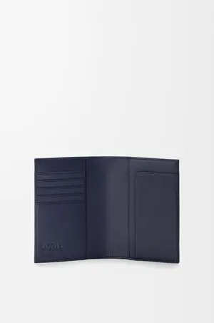 Loewe Anagram Passport Cover In Leather Skin - Multicolor Deep Navy