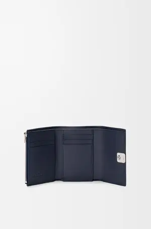 Loewe Anagram Small Vertical Wallet In Leather Skin - Multicolor Deep Navy