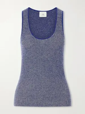 THE ELDER STATESMAN Marl Knitted Cashmere Tank