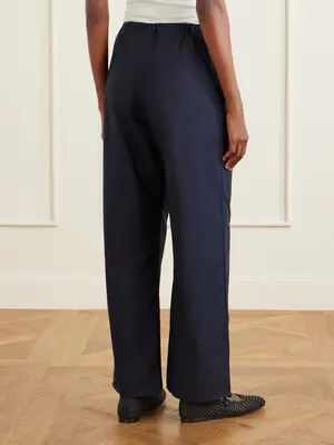 FLORE FLORE Josephine Organic Cotton-poplin Drawstring Straight-leg Pants