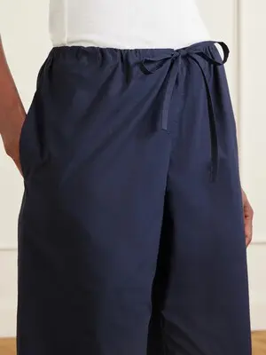 FLORE FLORE Josephine Organic Cotton-poplin Drawstring Straight-leg Pants