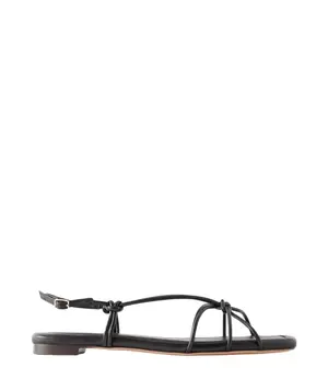LOEFFLER RANDALL Karly Leather Knot Detail Sandals - Black
