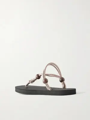 LOEFFLER RANDALL Mika Bead-embellished Cord Sandals - Black