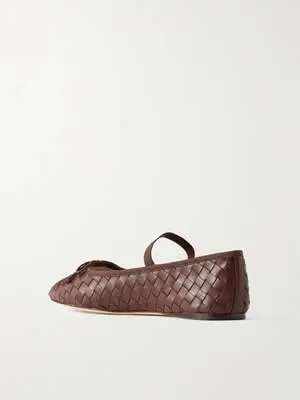 LOEFFLER RANDALL Leonie Woven Leather Ballet Flats