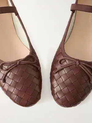 LOEFFLER RANDALL Leonie Woven Leather Ballet Flats